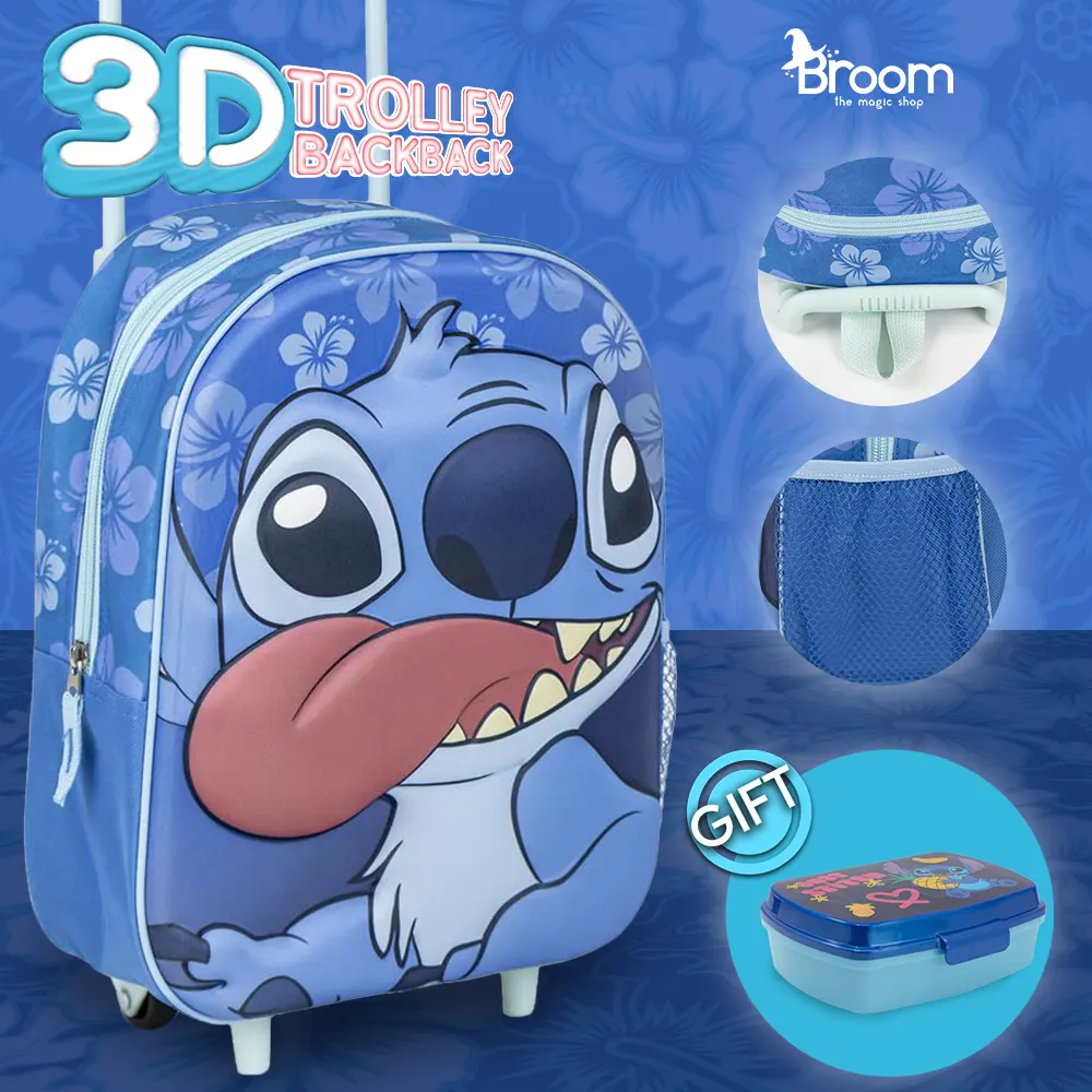 Stitch Bag 3D With Wheels - Broom